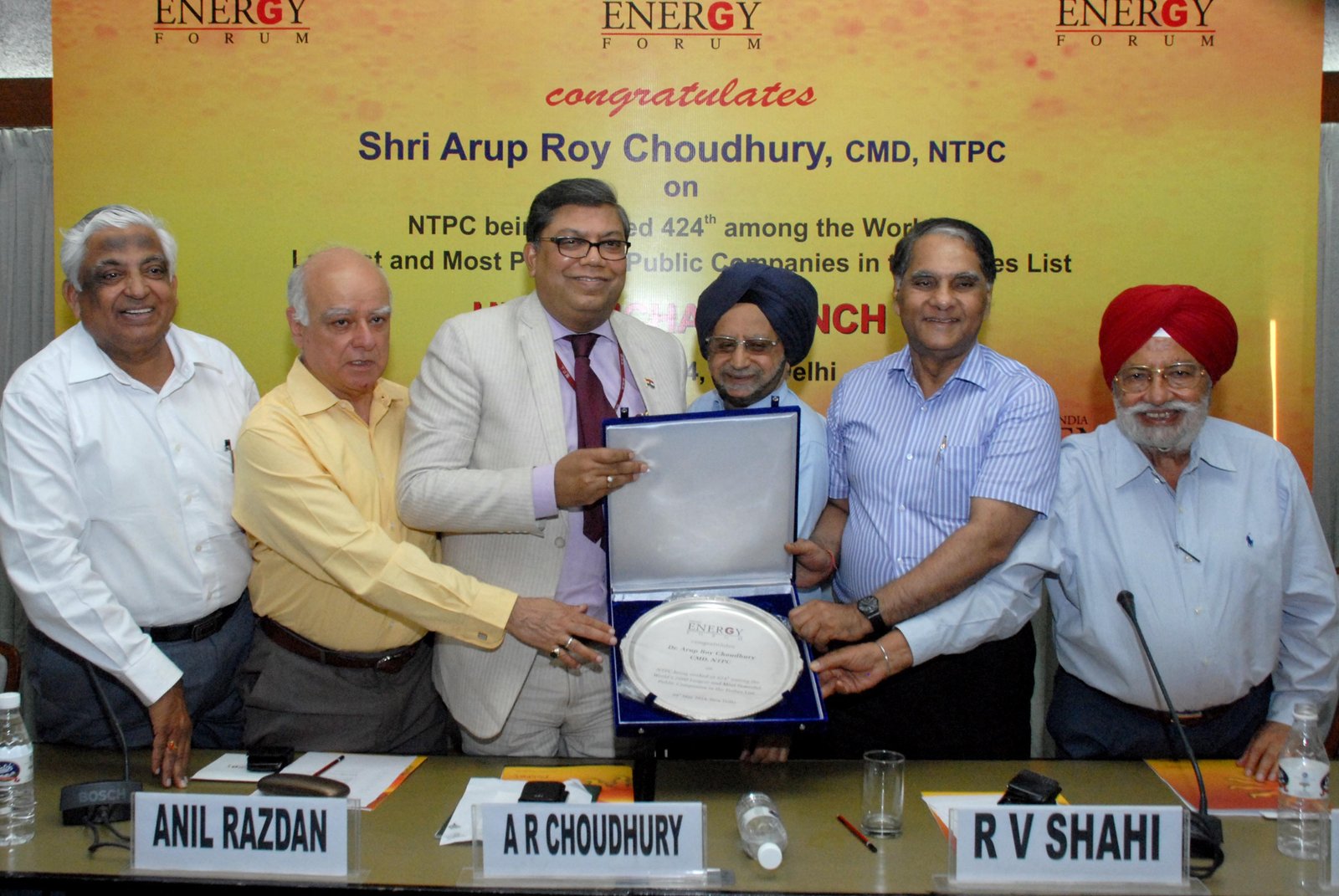 DR. ARUP ROY CHOUDHURY,CMD,NTPC FELICITATED - TOP INDIAN BUREAUCRACY ...